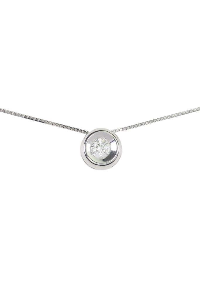 Um 1980 - Solitaire Diamantanhänger mit Weißgoldkette | RHEINFRANK ...