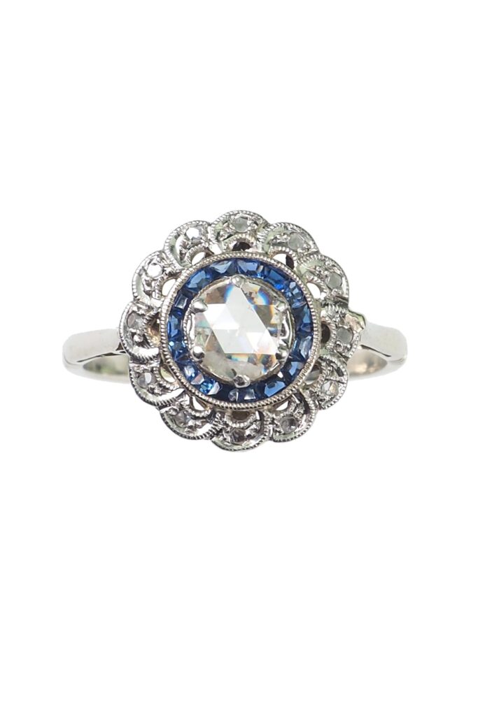 Um 1930 - Art déco Diamanten & Saphire Ring kaufen | RHEINFRANK