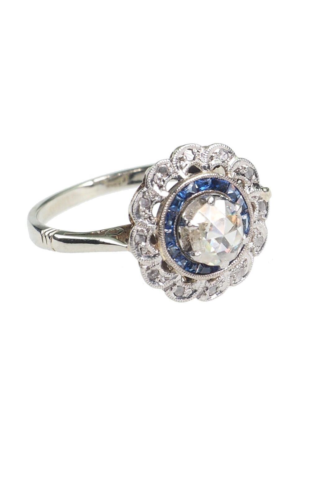 Um 1930 - Art déco Diamanten & Saphire Ring kaufen | RHEINFRANK