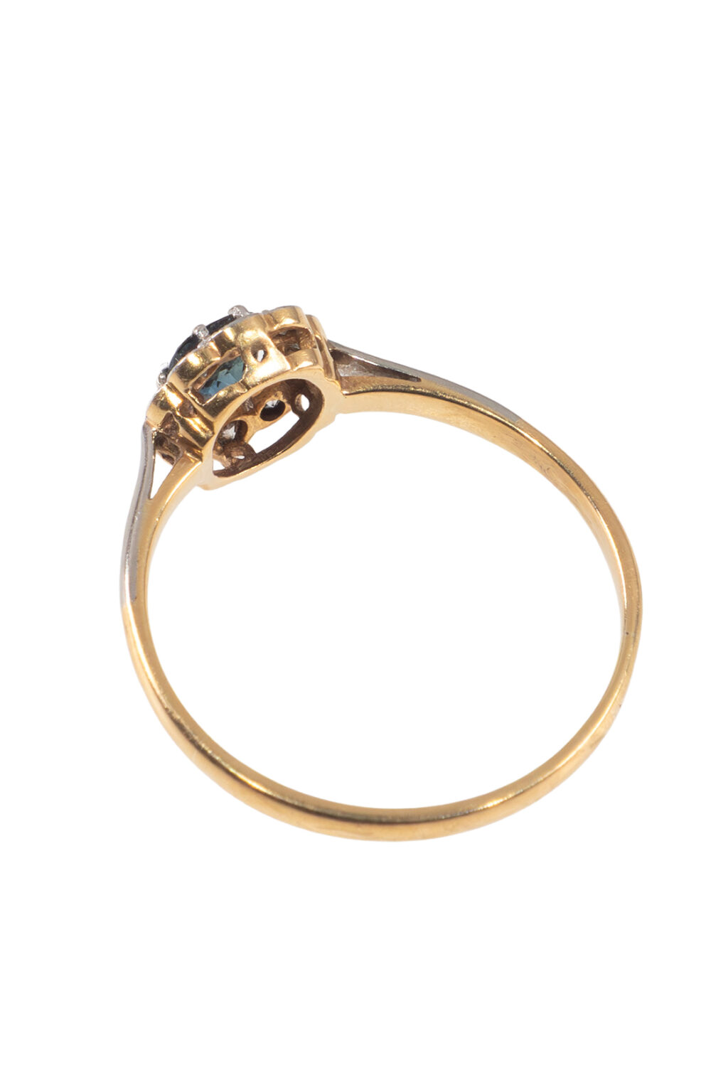 Um 1930 – Entourage Ring mit Saphir und Diamanten kaufen | RHEINFRANK